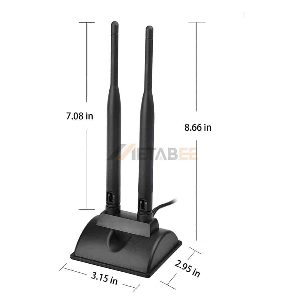 Dual Band WiFi Antenna with RP-SMA Male Connector - MetabeeAI