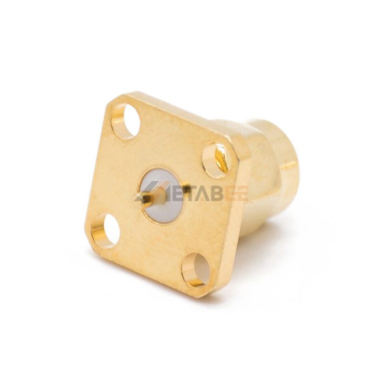 SMA Male 4 Hole Flange Connector, Straight, Panel Mount - MetabeeAI