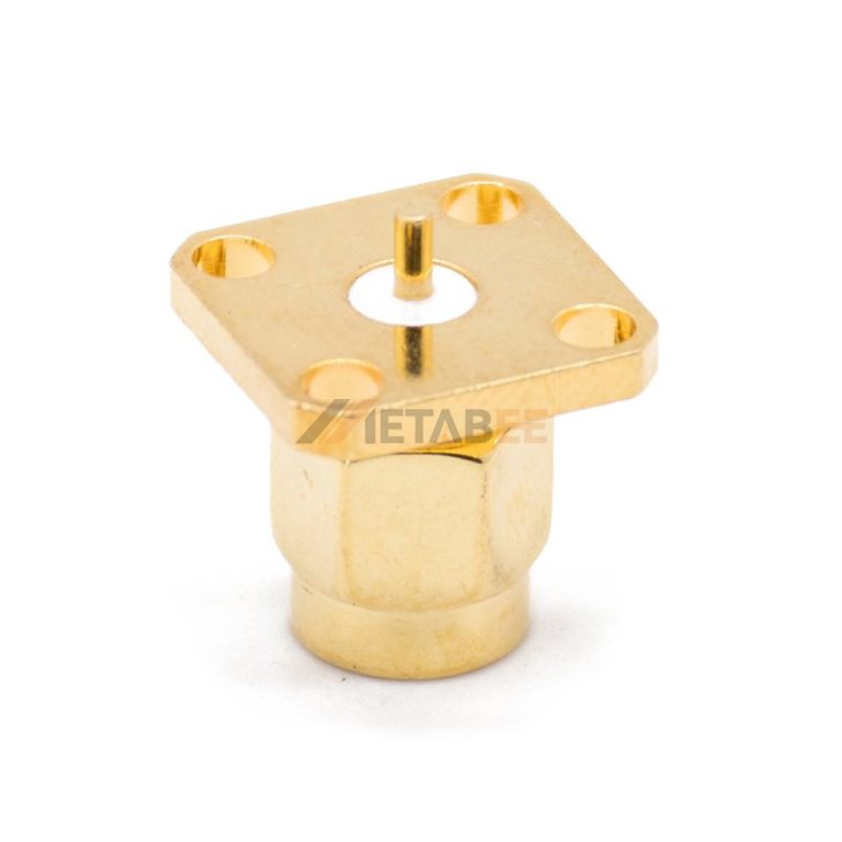 SMA Male 4 Hole Flange Connector, Straight, Panel Mount - MetabeeAI