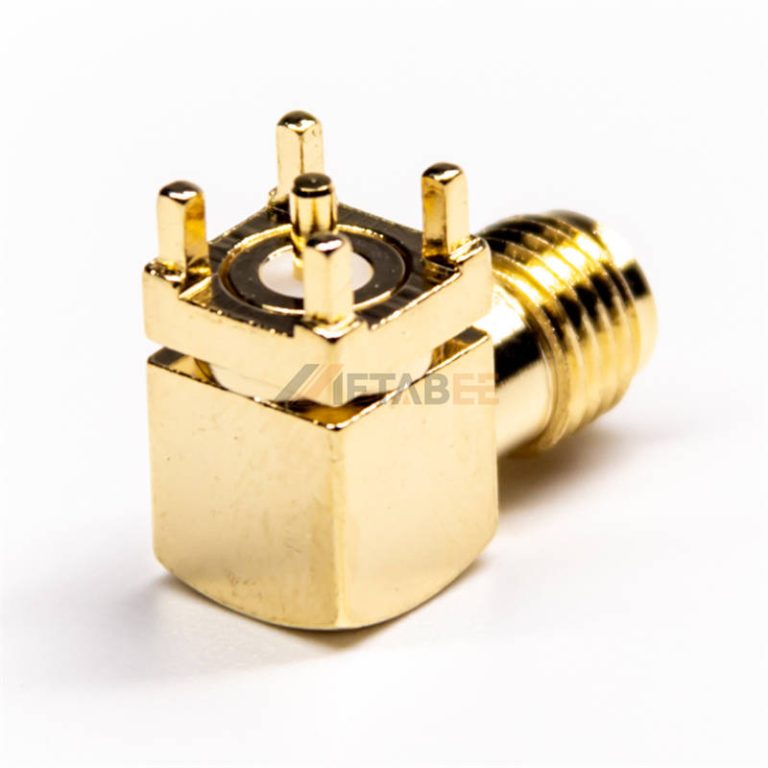 Right Angle Female SMA PCB Through Hole Connector - MetabeeAI
