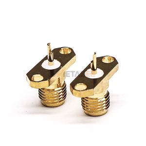 SMA Female 2 Hole Flange Panel Mount Connector, Straight - MetabeeAI