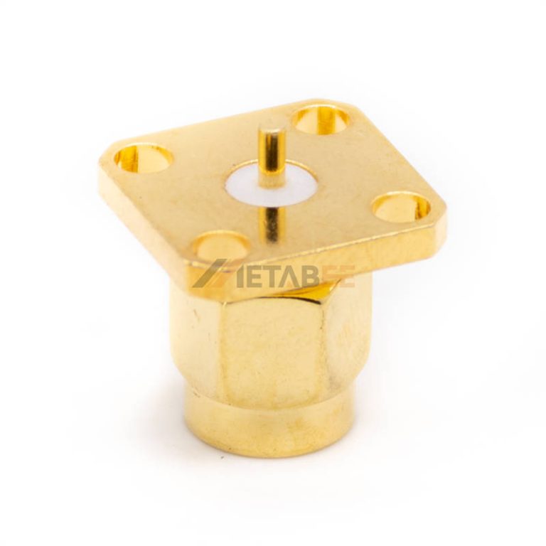SMA Male Straight 4 Hole Flange Chassis Panel Mount Connector - MetabeeAI