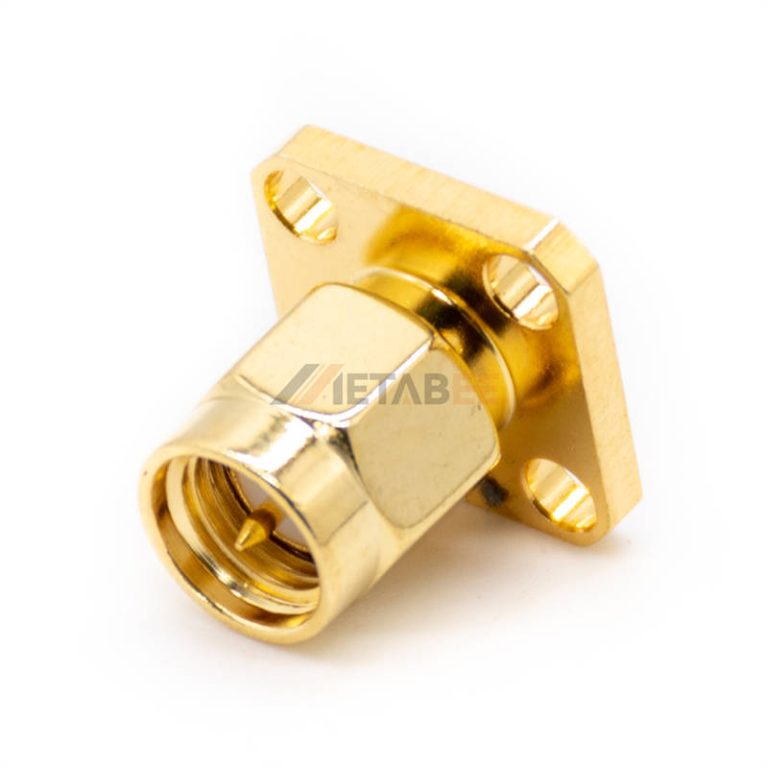 SMA Male Straight 4 Hole Flange Chassis Panel Mount Connector - MetabeeAI