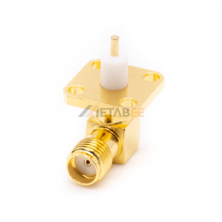 Sealed Right Angle SMA Female Connector with 4 Hole Flange - MetabeeAI