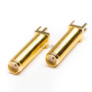 Straight PCB Edge Mount SMA Female Connector 50 Ohm - MetabeeAI