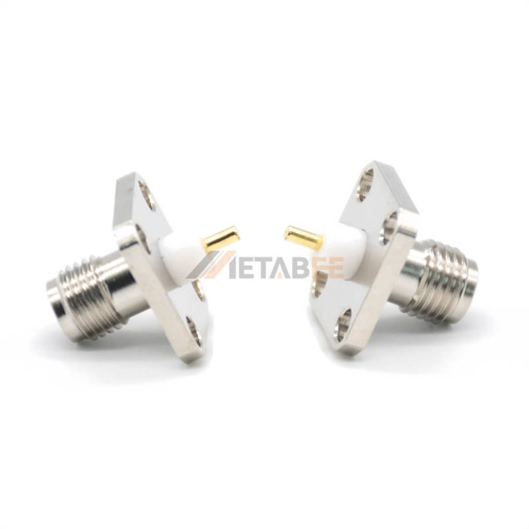 Straight SMA 4 Hole Flange Connector, Female, Panel Mount - MetabeeAI
