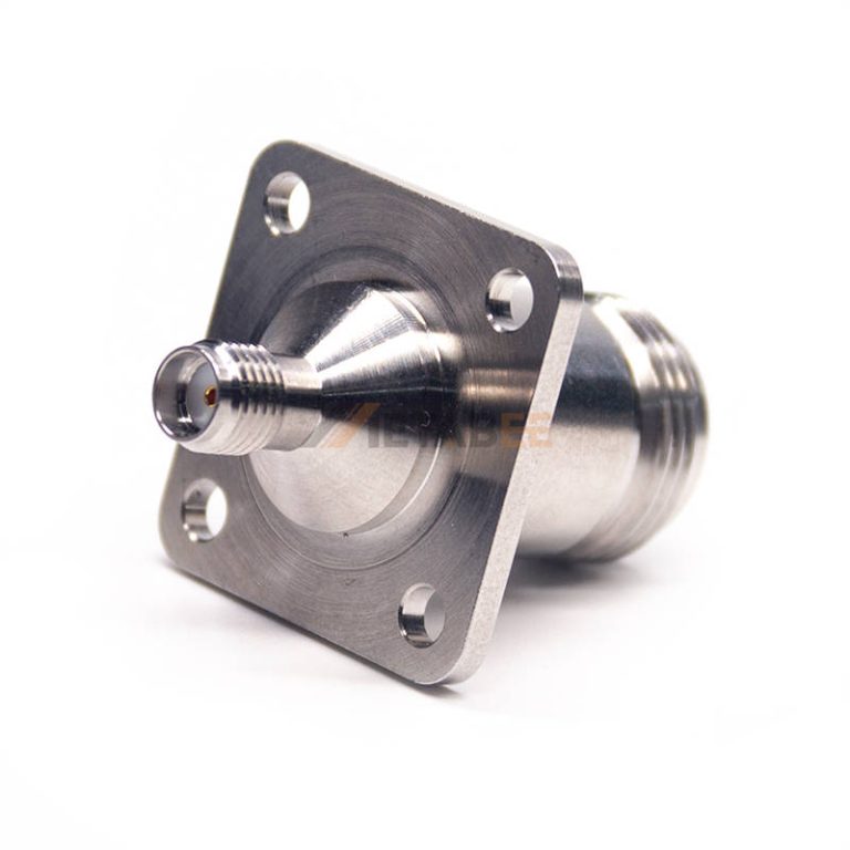 4-hole Flange Panel Mount N-type Female to SMA Female Adapter - MetabeeAI