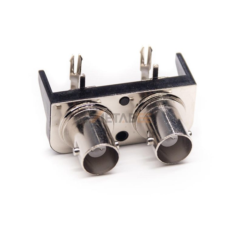 Right Angle Double BNC Female Connector Through Hole Mount - MetabeeAI