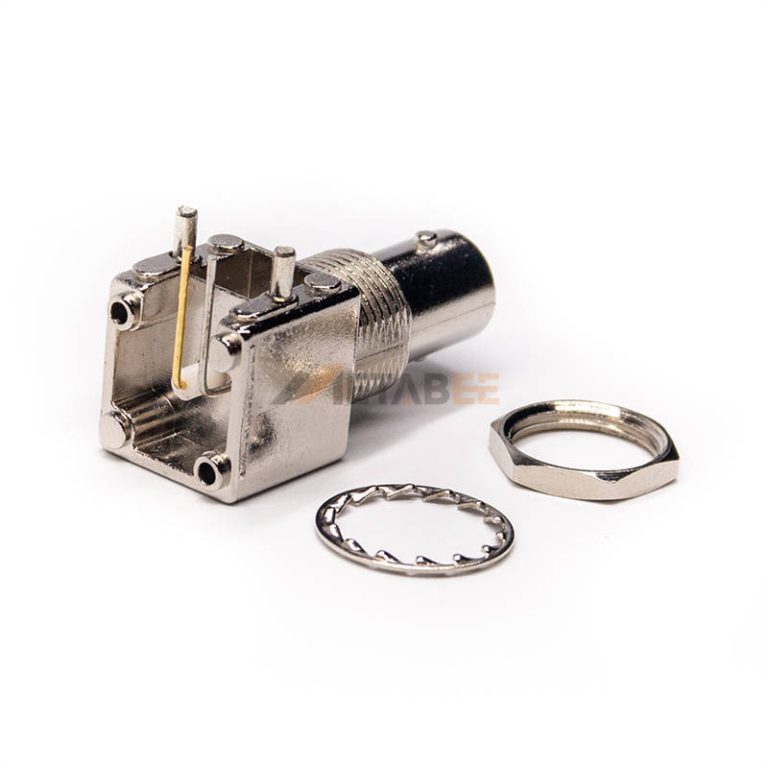 BNC Female Right Angle Bulkhead Connector for PCB - MetabeeAI