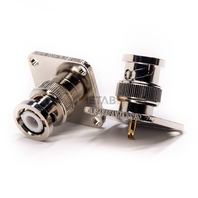 BNC Male 4-hole Flange Panel Mount Connector for Cable - MetabeeAI