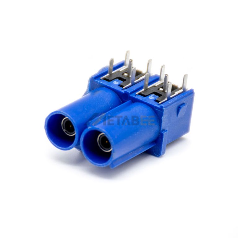 Double Fakra C Male Connector Through Hole Mount, Right Angle - MetabeeAI