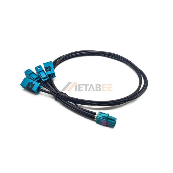 Quad Mini Fakra Z Female to 4 Fakra Z Female Automotive Cable - MetabeeAI