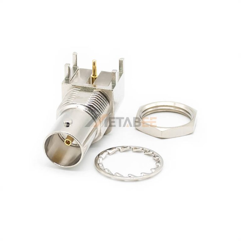 Right Angle Bulkhead Panel Mount BNC Female Connector - MetabeeAI