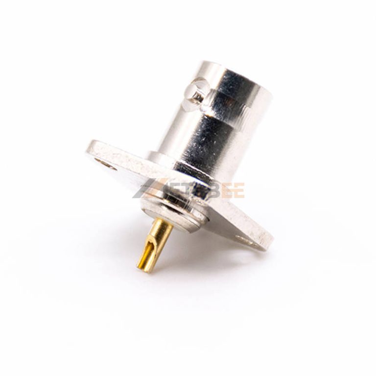BNC Female Solder Type Connector with 4-hole Flange 50 Ohm - MetabeeAI