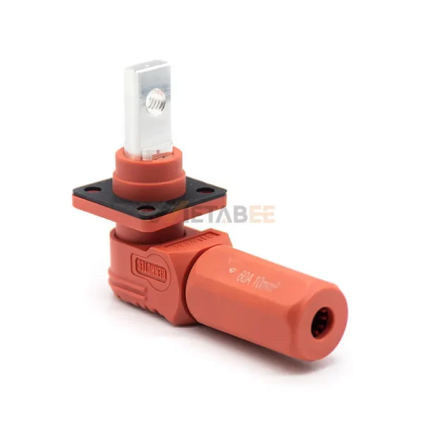 Right Angle 6mm 60A Single Core Energy Storage Plug Connector - MetabeeAI